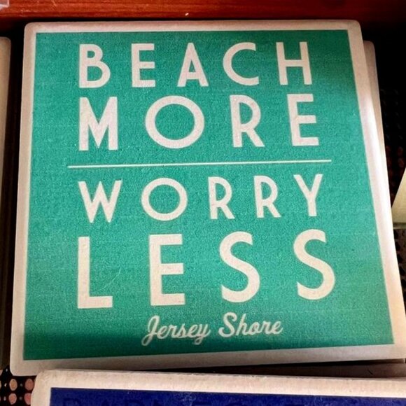 Dining | Beach More Worry Less Jersey Shore Coaster 4 Pack | Poshmark